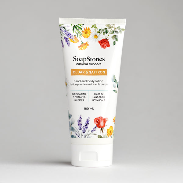 Cedar & Saffron Hand and Body Lotion - Soapstones Natural Skincare
